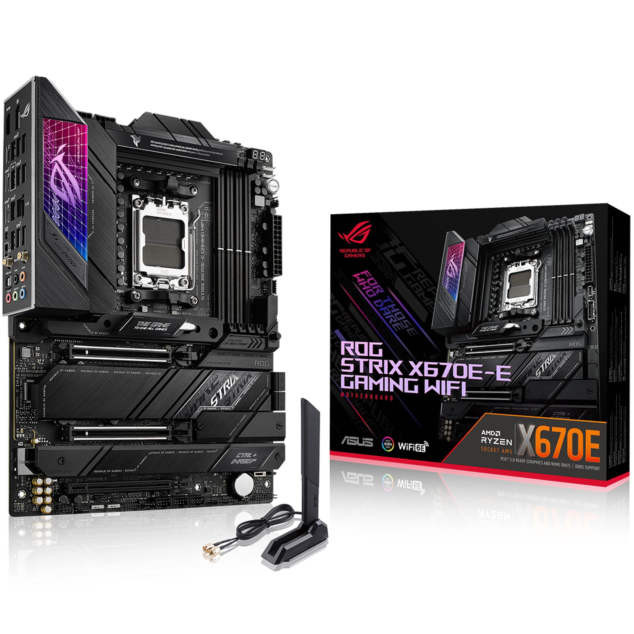 Mother Asus ROG Strix X670E-E Gaming WiFi AM5 - Thot Computación